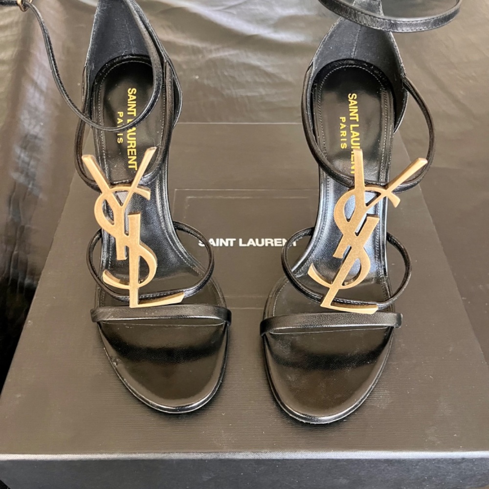Saint Laurent Cassandra Ysl Logo Sandal Gem